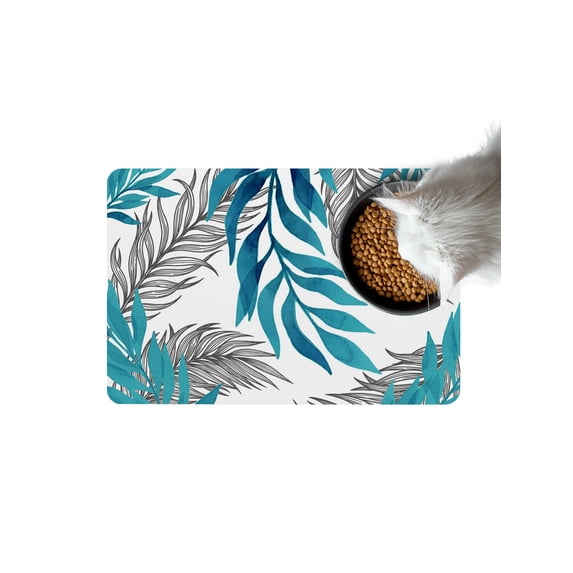 Blue Willow Leaf Doormat Non Slip Diatomaceous Earth Door Mat Absorbent ...