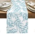 Blue Willow Leaves Table Runner Modern Dotted Boho Minimalist Art ...