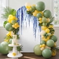Blue Willows Arch Backdrop Cover, 7.2FT, Watercolor Spring Falling Blue ...