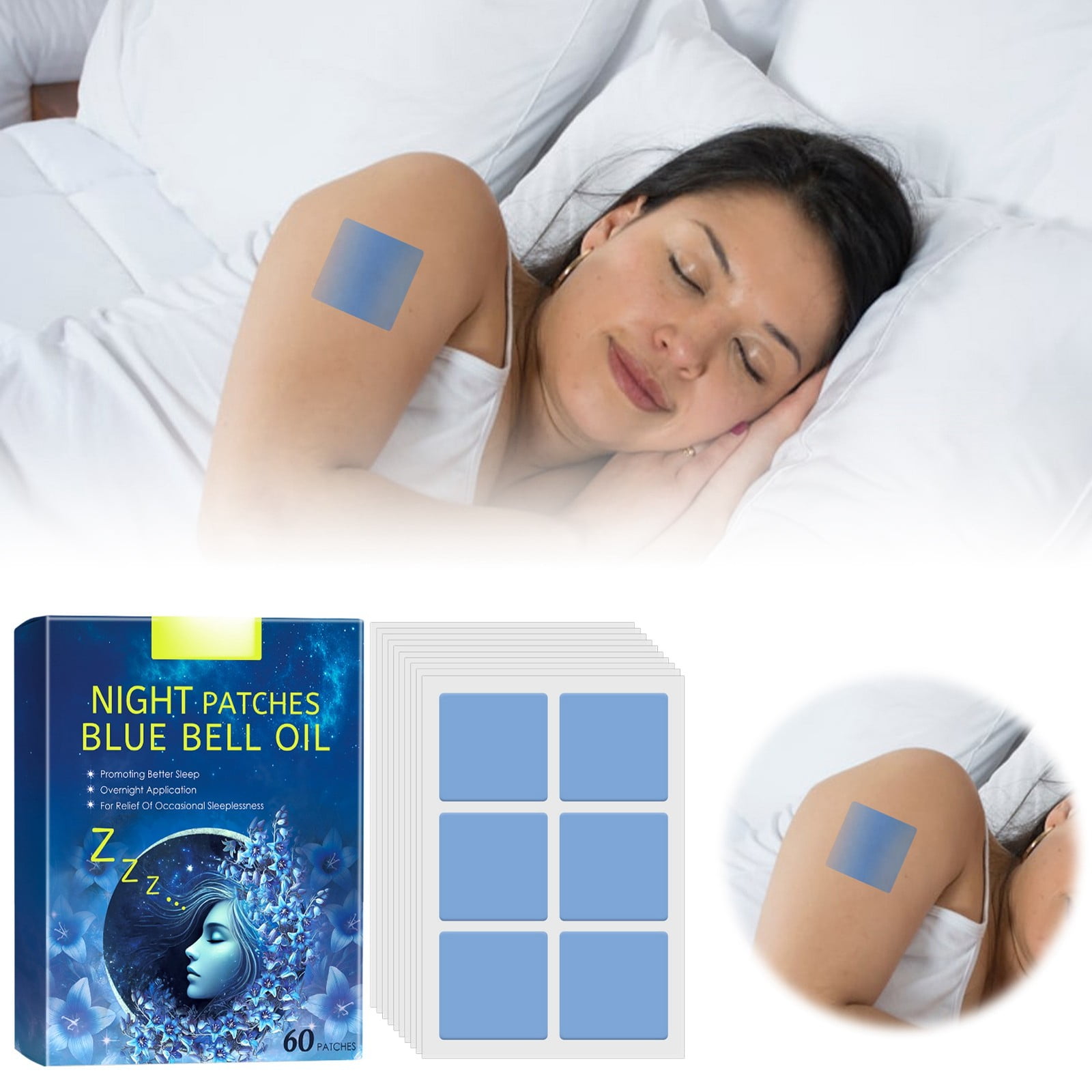 Blue Wind Bell Sleep Care Patch Night Care Sleep Fragrance Home ...