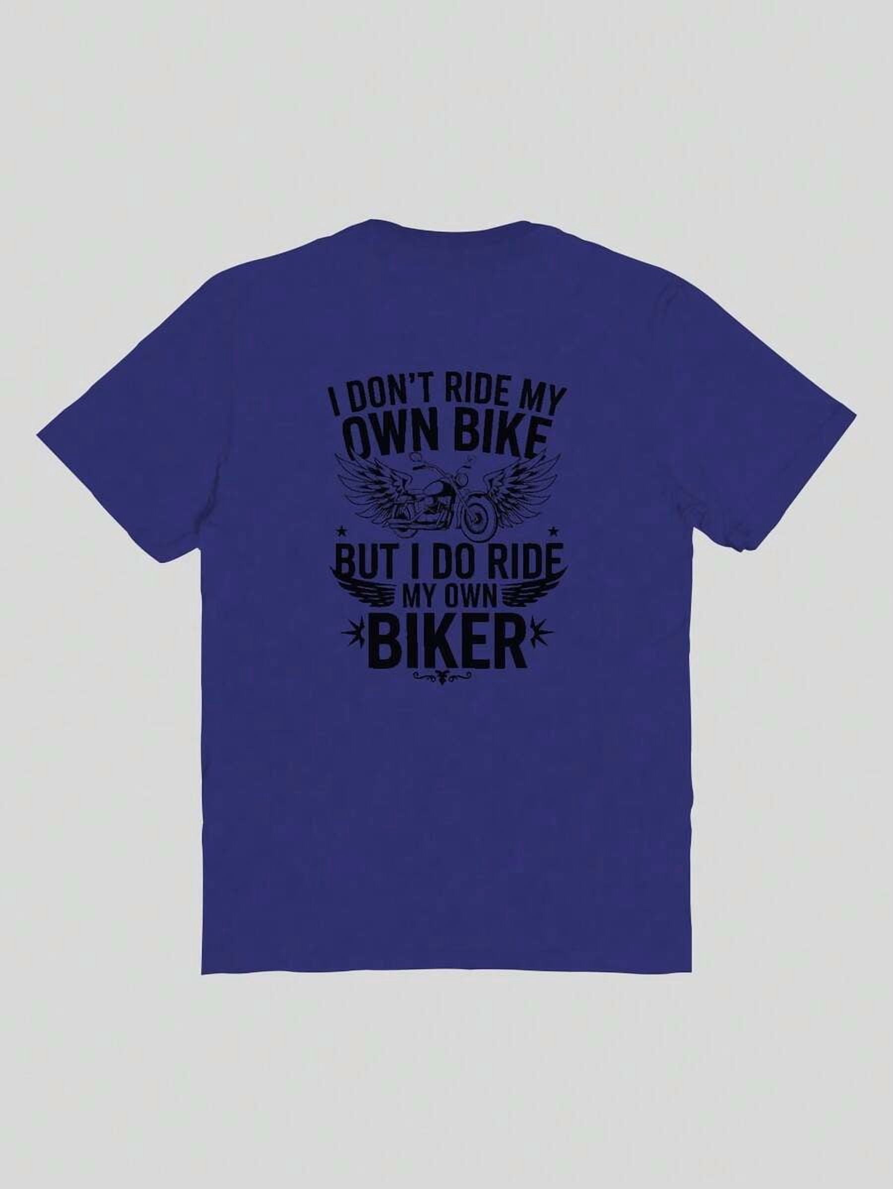 Blue Winged Motorcycle Graphic T-Shirt Pure Cotton Mens Comfort Fit ...
