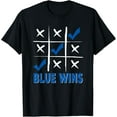 Blue Wins Tic Tac Toe Funny Blue Democratic Political T-Shirt - Walmart.com