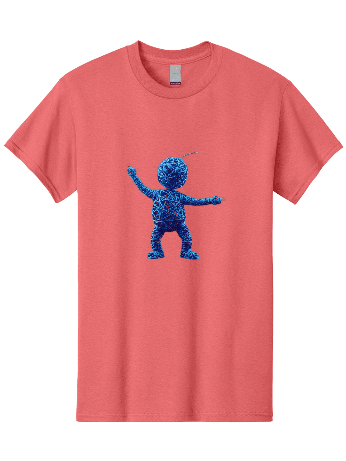 Blue-Wire-Figure Mens Graphic Tee, 100% Cotton, Casual Summer Wear ...