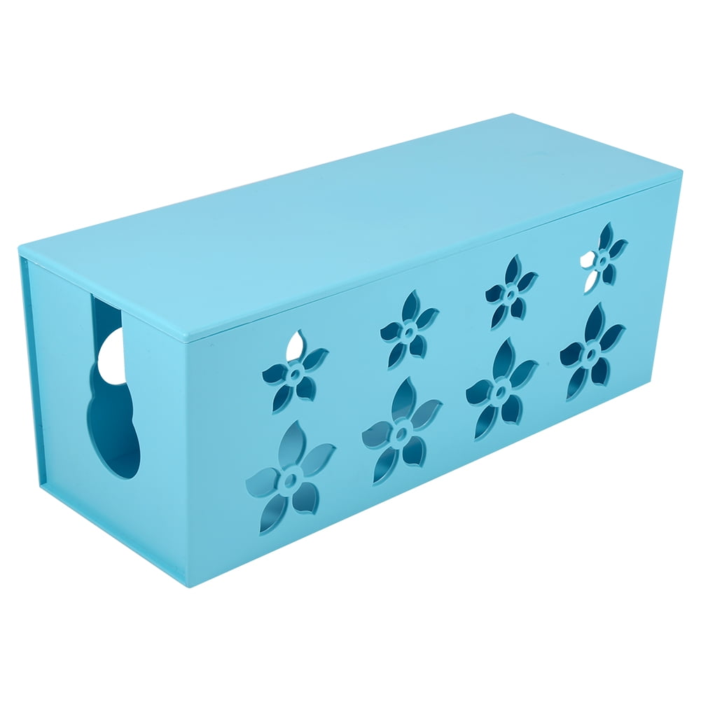 Blue Wire Management Storage Box Cable Socket Safety Tidy Organiser ...