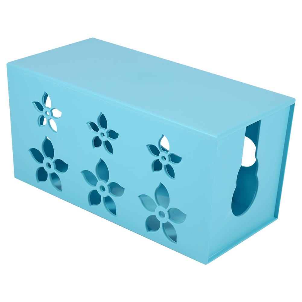 Blue Wire Management Storage Box Cable Socket Safety Tidy Organiser ...