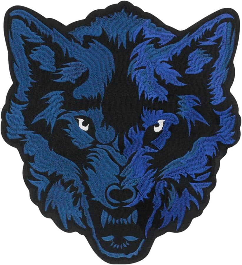 Blue Wolf Embroidery Patches Cool Patches Iron on Sew on Patches Wolf ...