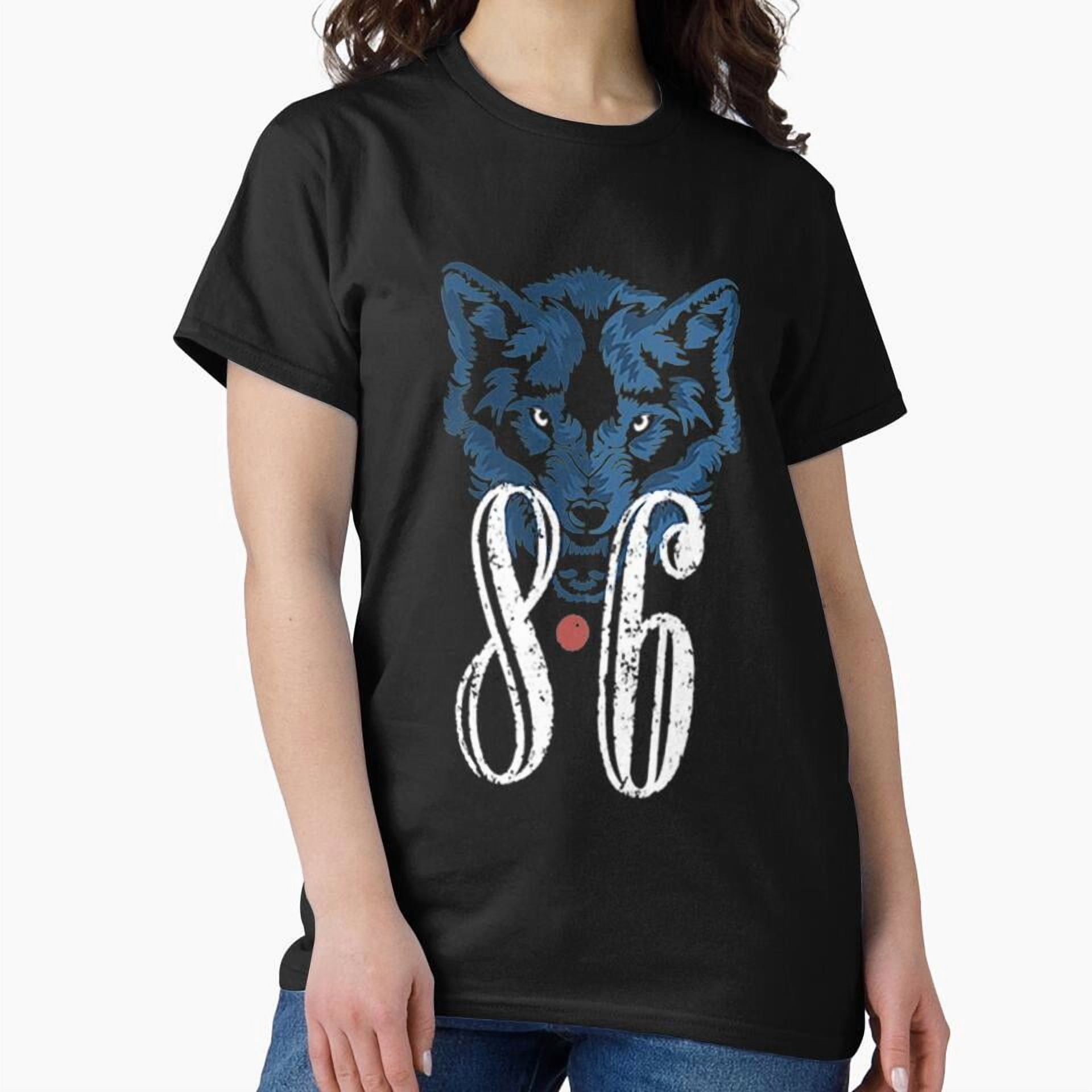 Blue Wolf Head with 86 Script Numbers Graphic T-Shirt H2476, for Unisex ...