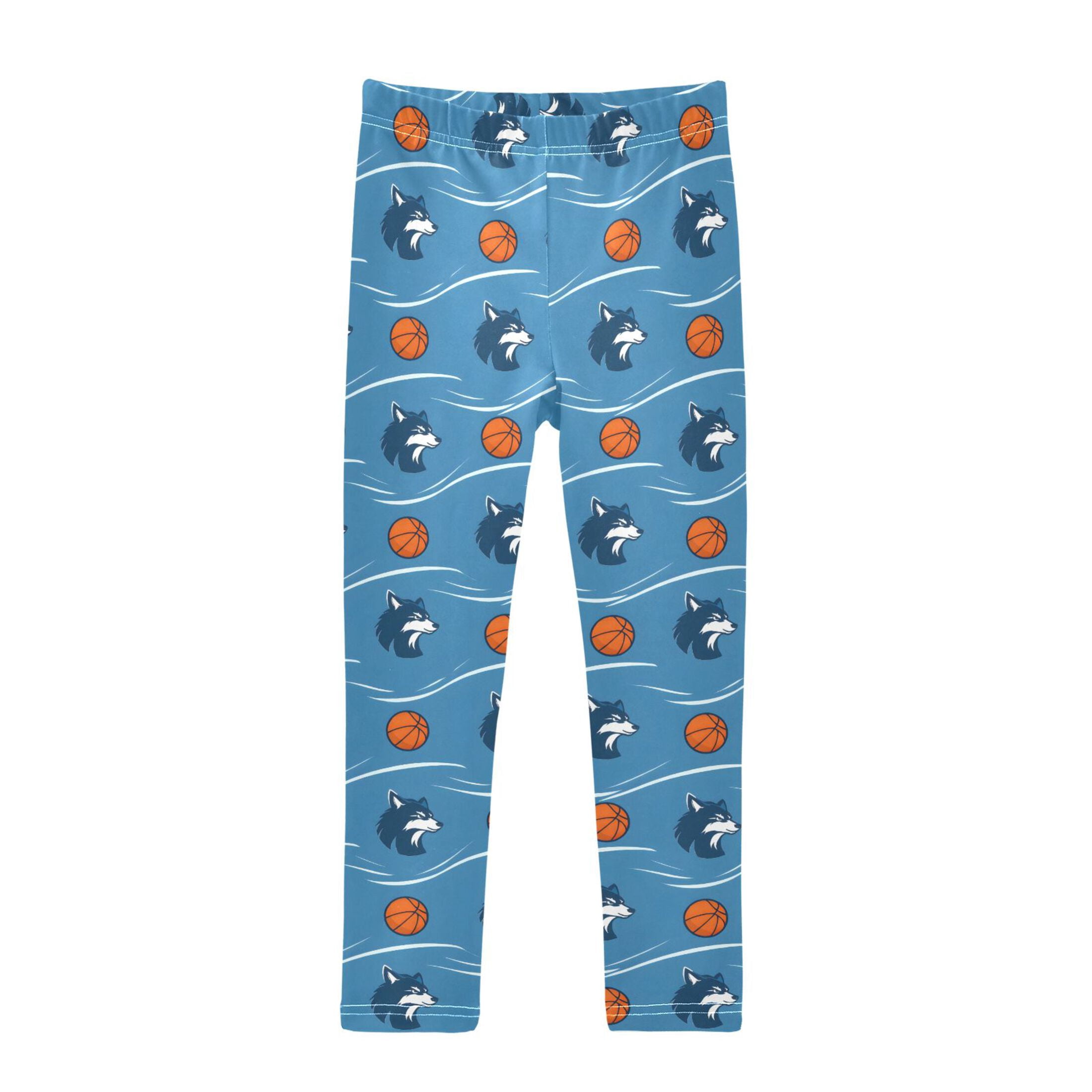 Blue Wolf Printed Leggings Yoga Pants for in 4t to 10t - Walmart.com