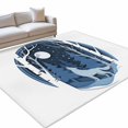 Blue Wolf Washable Rug 3x5 Area Rug for Living Room Bedroom Non Slip ...