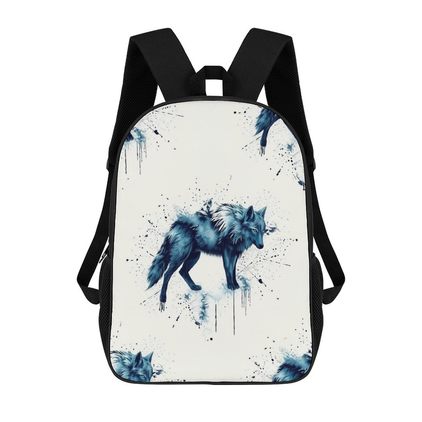 Blue Wolves Splash ArtZipper Backpack Book Bag Supplies 17 Inch Backpack Bag - Walmart.com