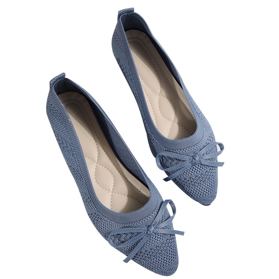Blue Women S Flat Heel Shoes With Mesh Material For Everyday Use With 0 ...