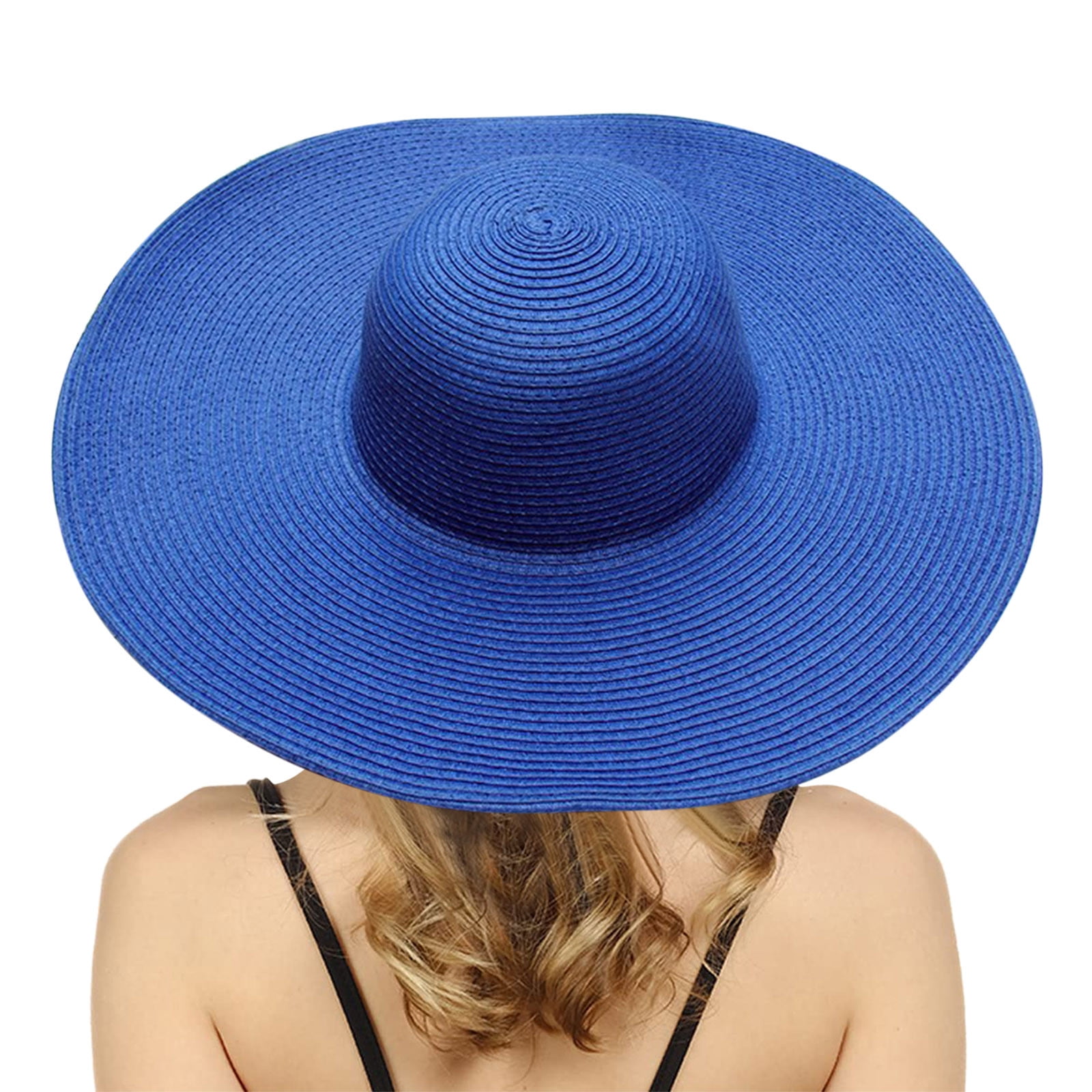 Blue Women's Sun Hats, Summer Hats For Women Wide Bongrace Women Straw ...