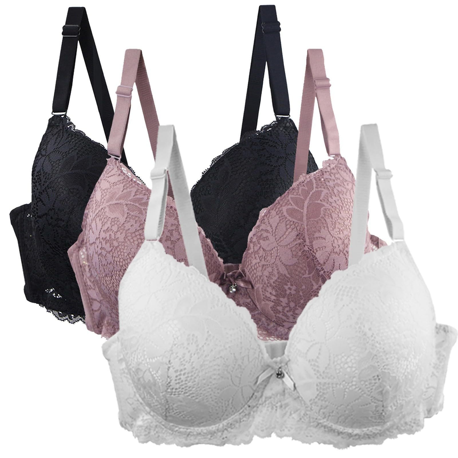 Blue Womens Bras Pack Of 3 Women's Bra Set Lace Up Bra Set Comfortable ...