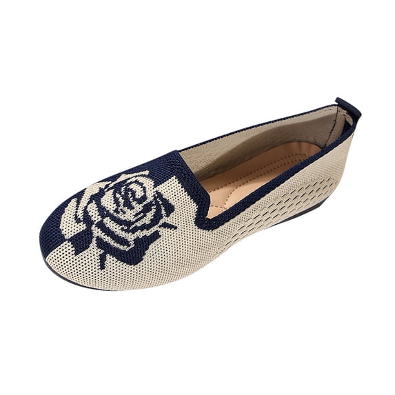 Blue Womens Casual Spring Summer Flat Bottom Shallow Mouth Low Top Slip ...