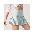 Blue Womens Pleated Athletic Tennis Skort With Pockets High Waisted ...