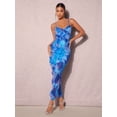 Blue Womens Ruffle Trim Spaghetti Strap Maxi Dress For Summer Vacation ...