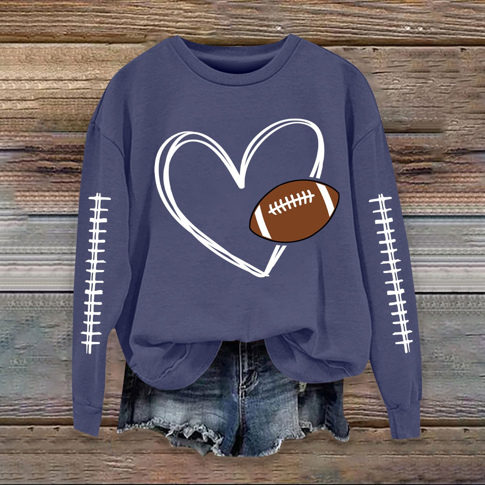 Blue Womens Tops Football Sweatshirts for Women Cute Baseball Graphic ...