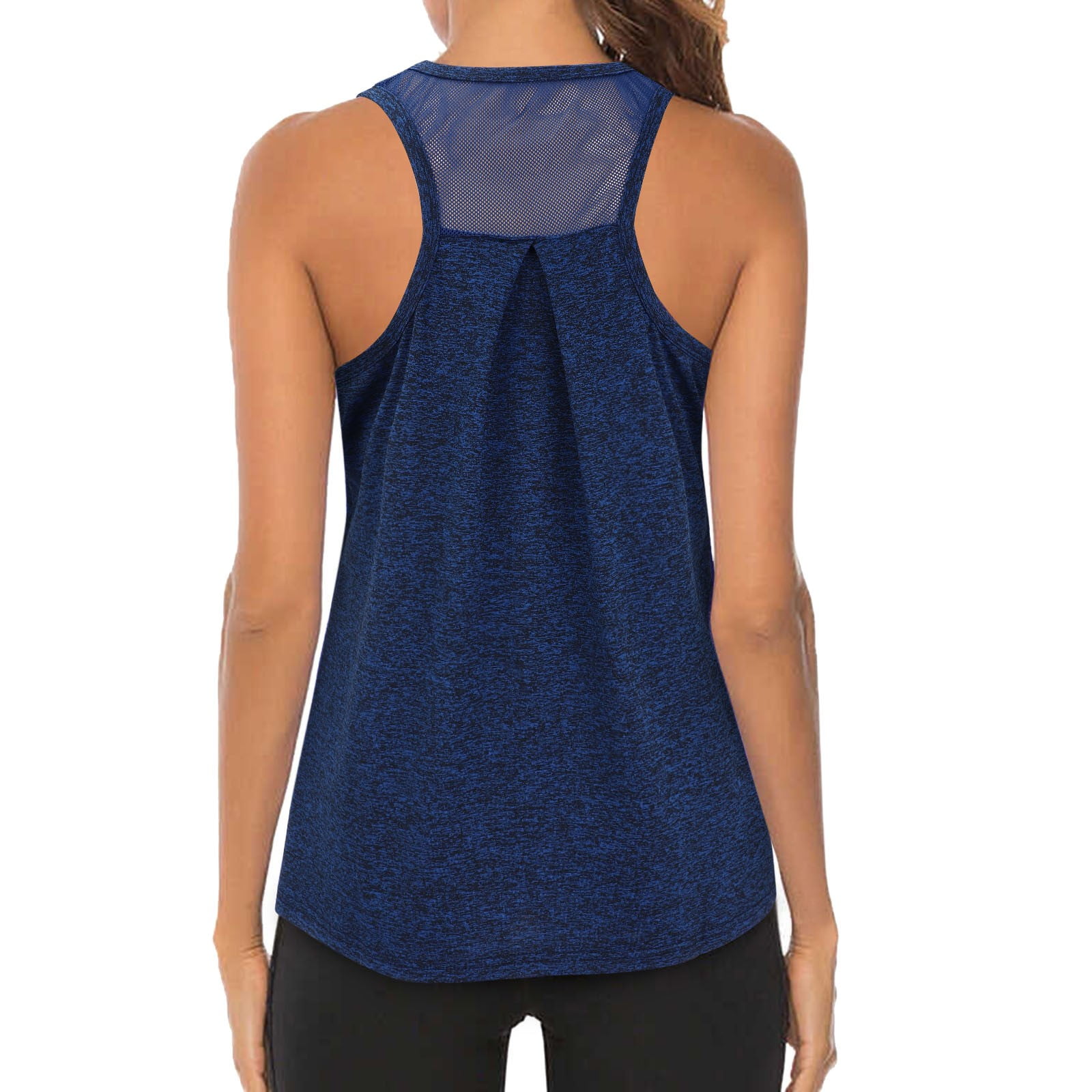 Blue Womens Tops Women Workout Tops Mesh Racerback Yoga Tank Shirts Gym ...