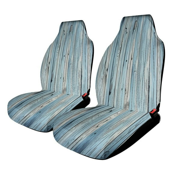 Blue Wood Grain Print Car Seat Covers Front Seats Universal Fit for ...