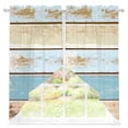 Blue Wood Grain Sheer Curtains Swag Valances for Windows Rustic ...
