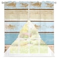 Blue Wood Grain Sheer Curtains Swag Valances for Windows Rustic ...
