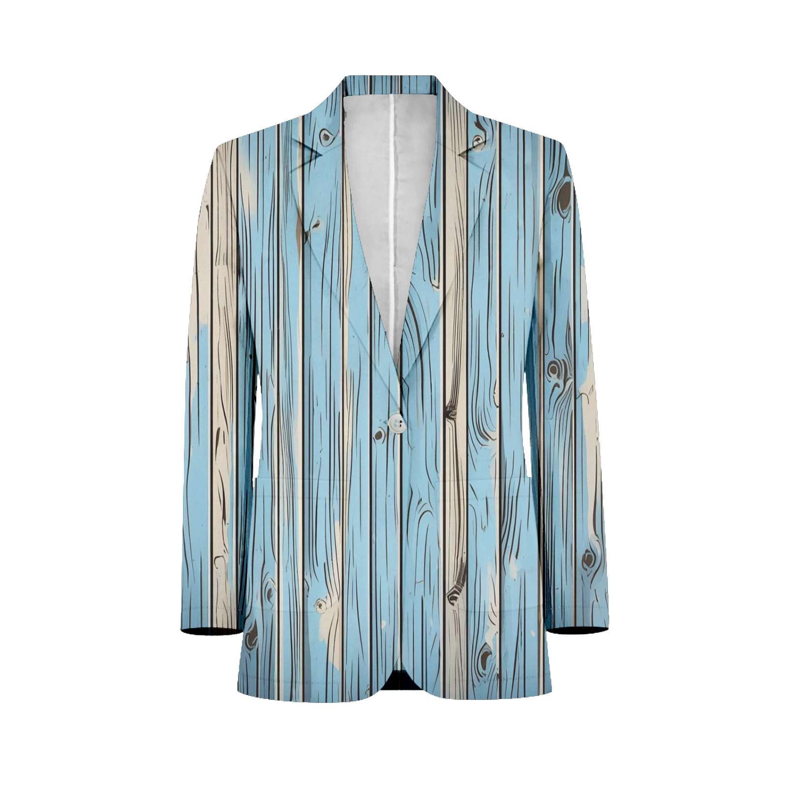 Blue Wood Plank Texture Men Blazers Slim Clothing Summer Jacket Man ...