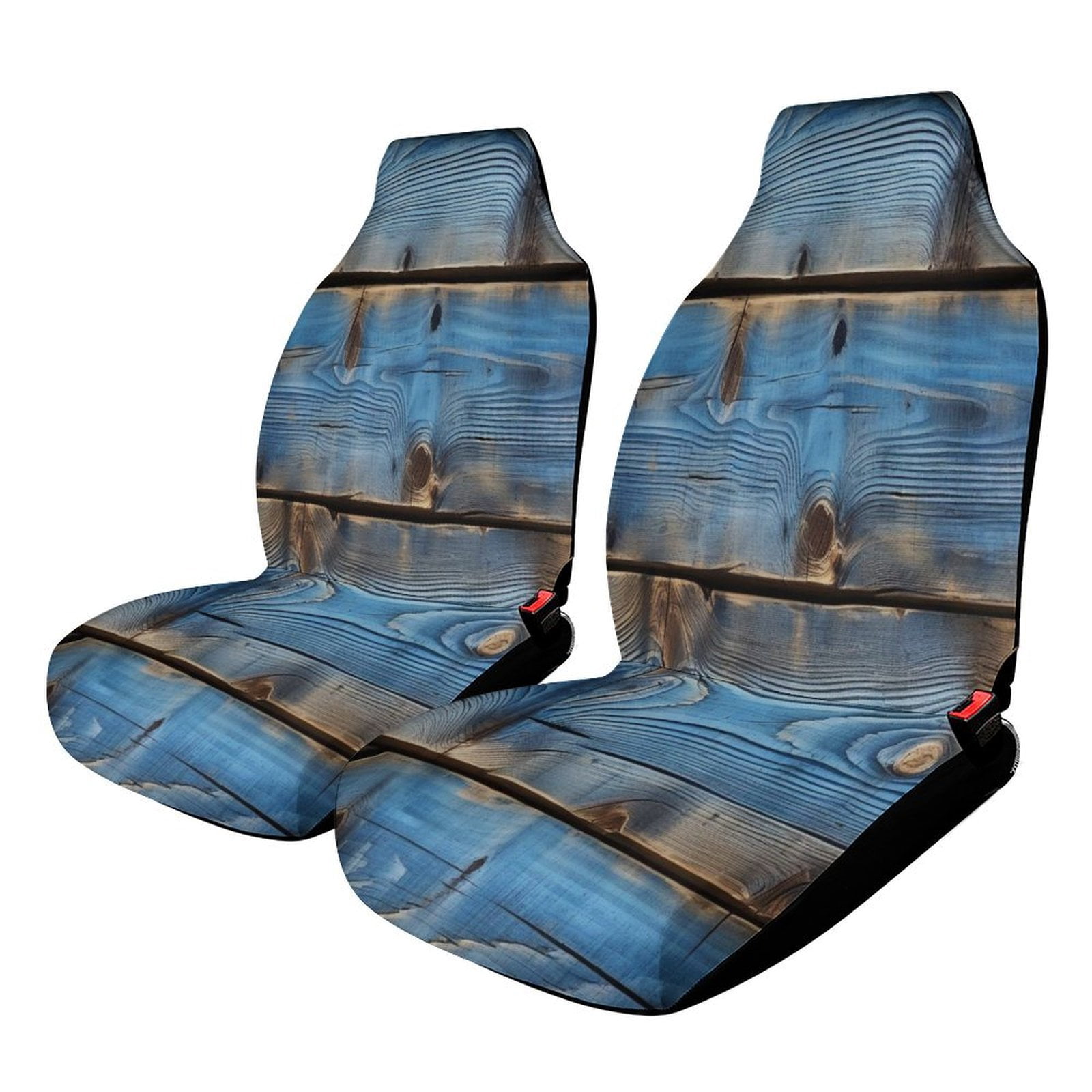Blue Wood Planks Texture Car Seat Covers Front Seats Universal Fit for ...