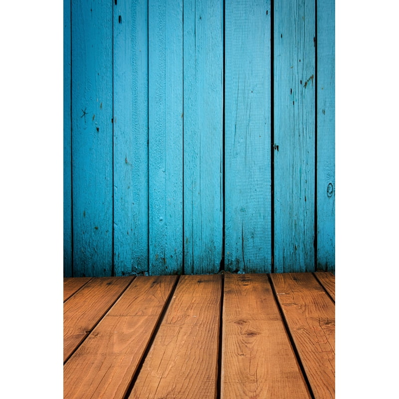 Blue Wooden Floor Photography Backdrops Vinyl Cloth Customized 3D ...
