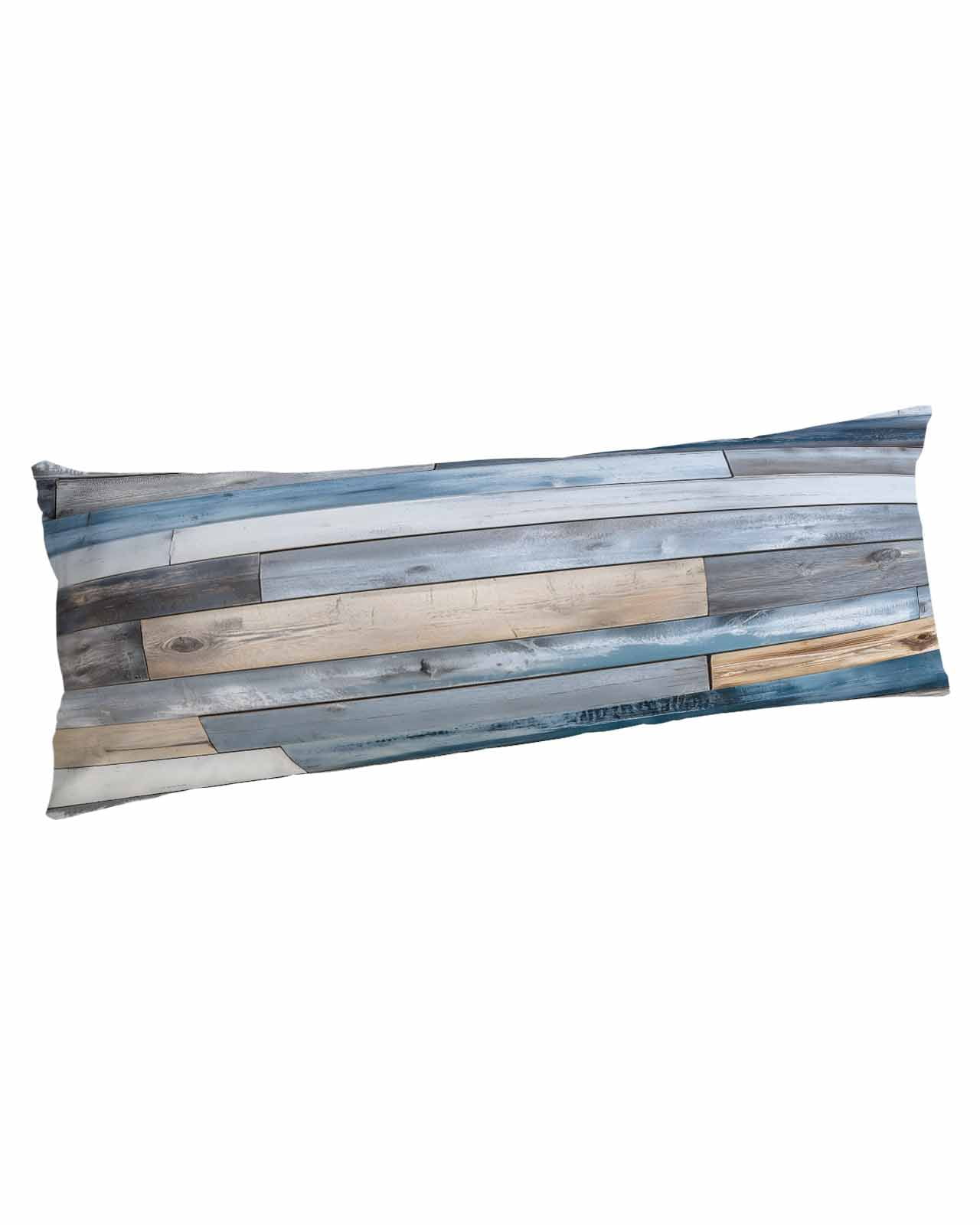 Blue Wooden Grain Body Pillow Covers, Farmhouse Country Abstract Art ...