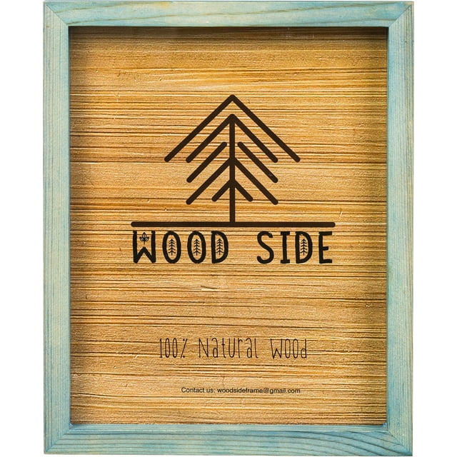 Wood Side Orbis Blue Wooden Picture Frame 11x14 - Rustic Solid Wood ...