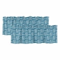Blue Woven Texture 2 Panels Kitchen Valance, Modern Minimalist Navy ...