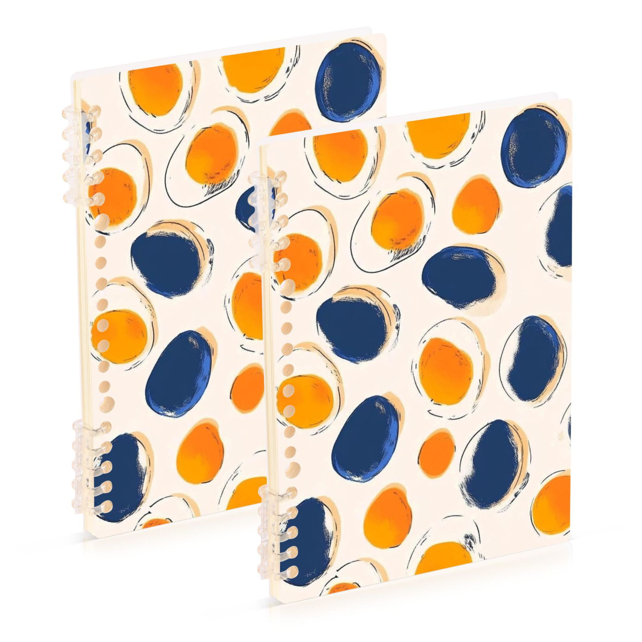 Blue Yellow Abstract Art Lined Spiral Journal Notebook 60 Pages A5 ...