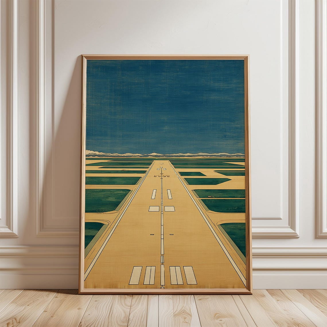 Blue Yellow Abstract Runway Poster, Unframed Canvas 24x36in - Walmart.com