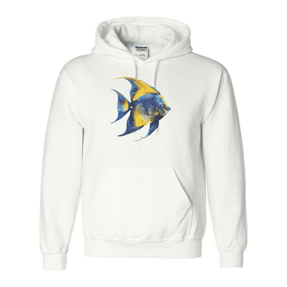 Blue Yellow Angelfish Tropical Ocean Marine Wildlife Graphic Hoodie ...