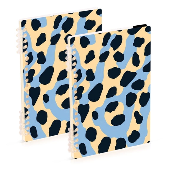 Blue Yellow Background Pattern A5 Notebook Set of 2 Refillable 60 ...