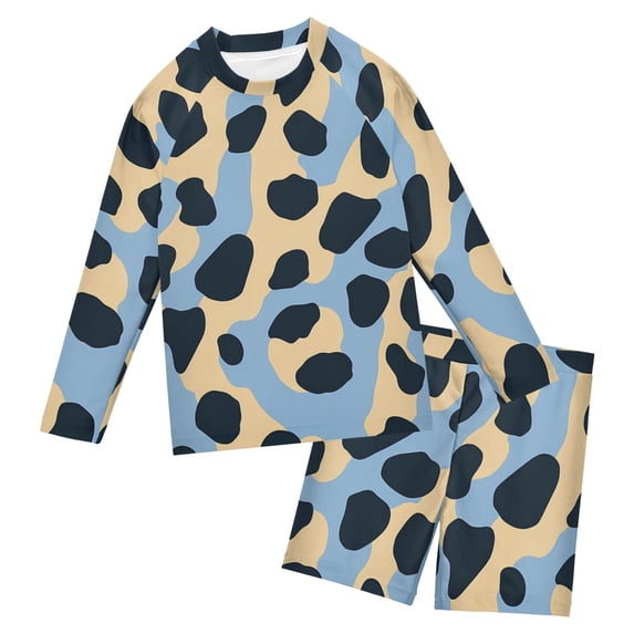 Blue Yellow Background Pattern Boys' Bathing Suit UPF 50+ Boys' Rash ...