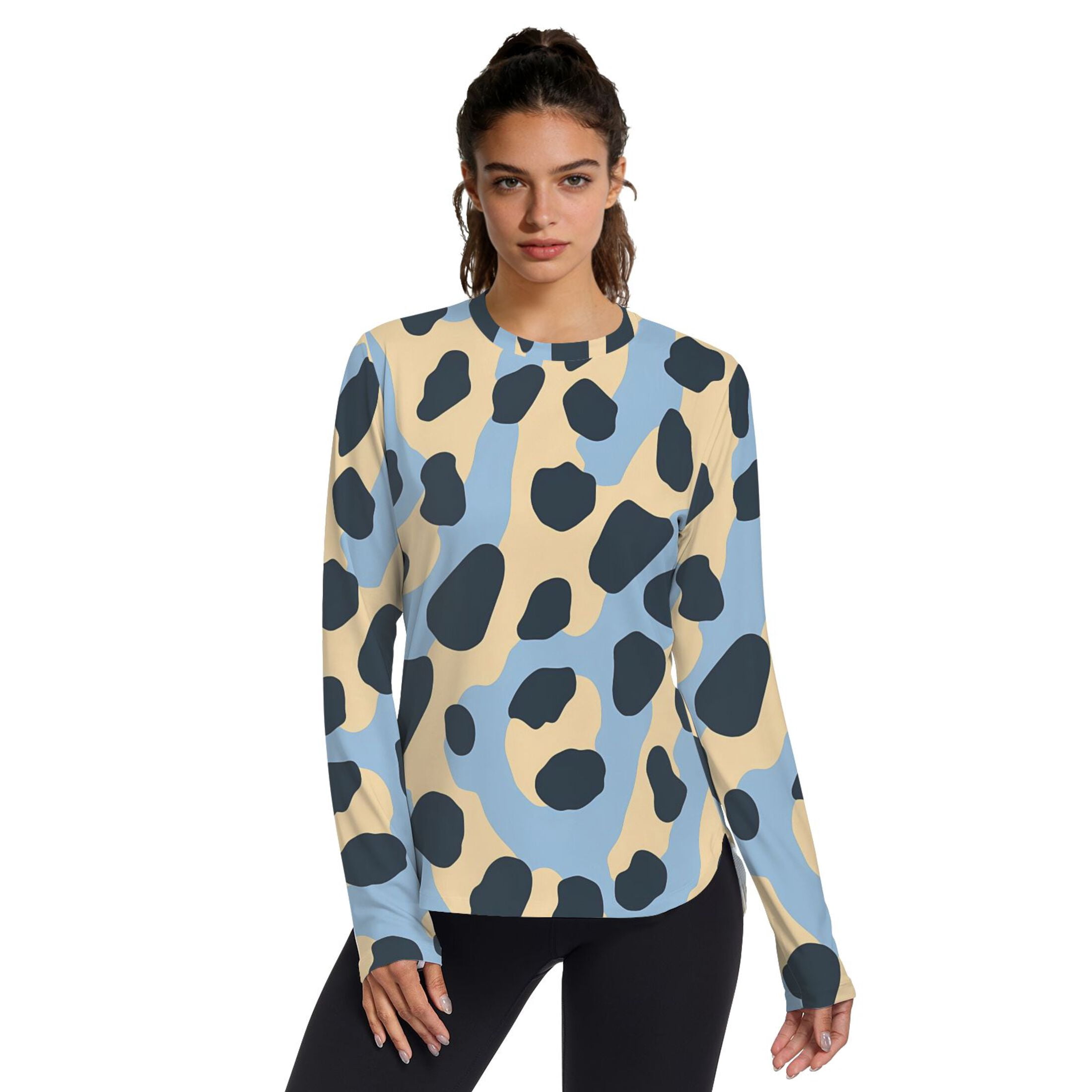 Blue Yellow Background Pattern Women's Activewear UPF 50+ Sun ...