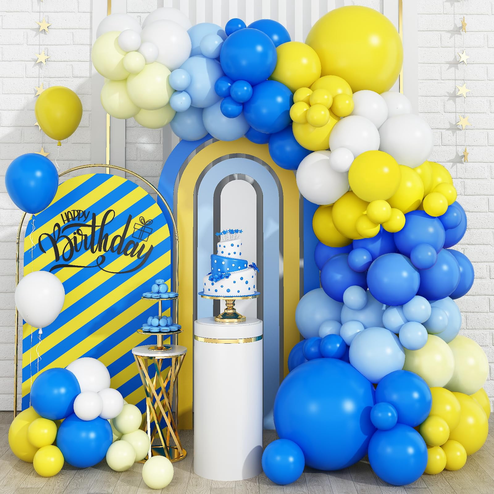 Blue Yellow Balloon Garlands, Pastel Balloon BSL1 Arch Kit, 18/12/10/5 ...