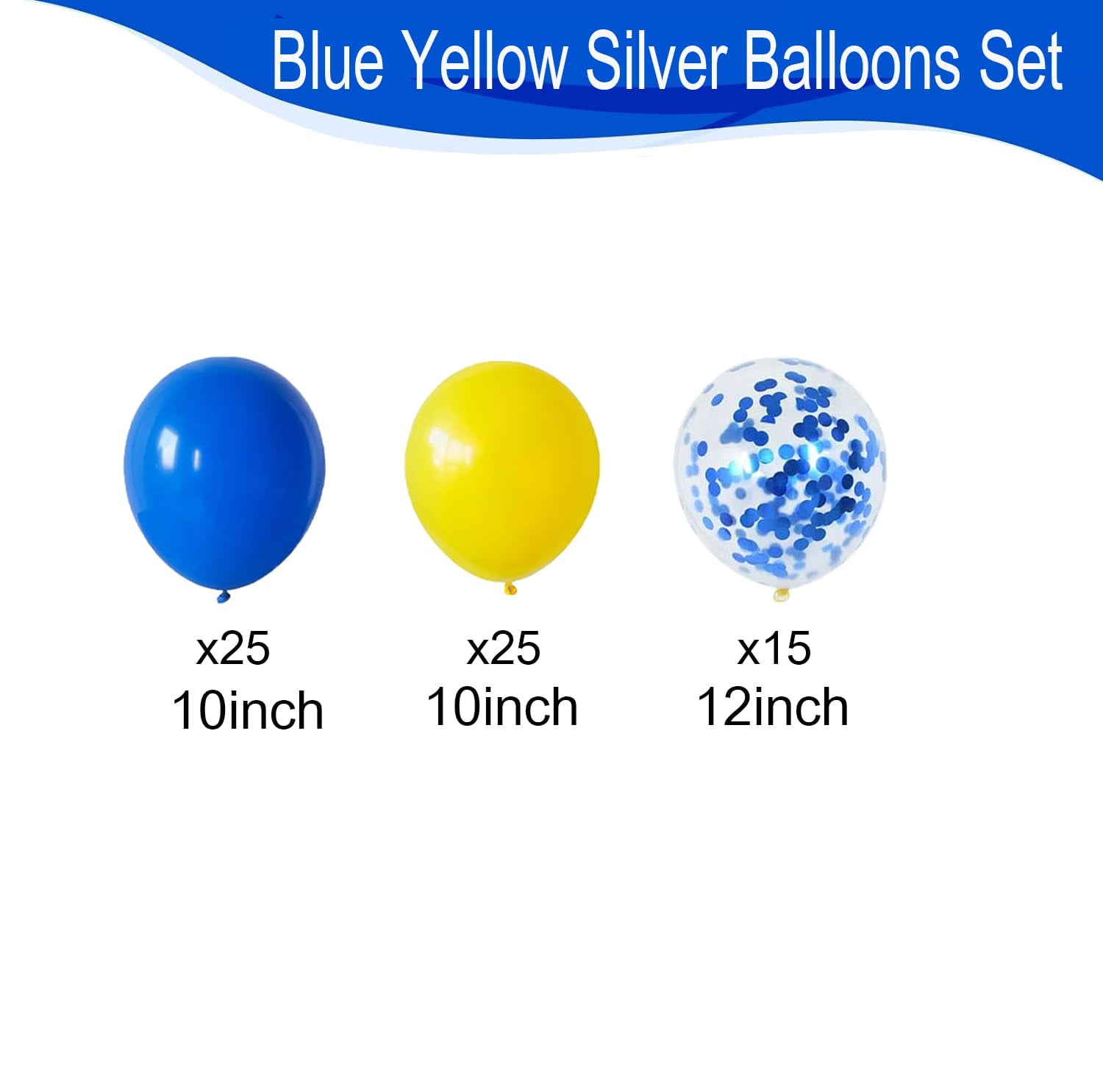 Blue Yellow Balloons AJH3 Set - Royal Blue and Yellow Balloons Blue ...