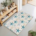 Blue Yellow Beige Sea Star on Linen Rectangle Rug 2'x3' Summer Oceans ...