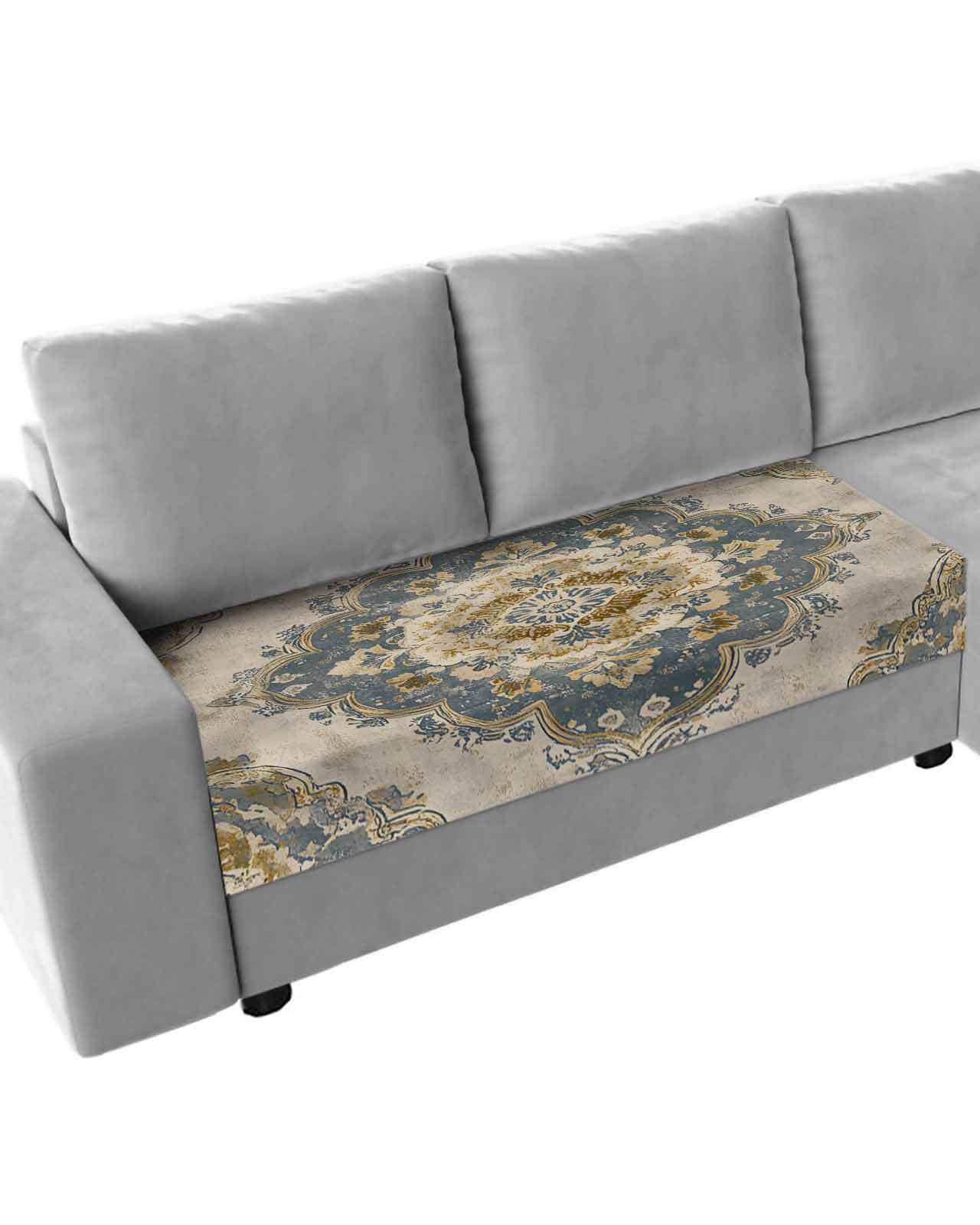 Blue Yellow Boho Sofa Couch Cushion Covers Washable, Removable ...