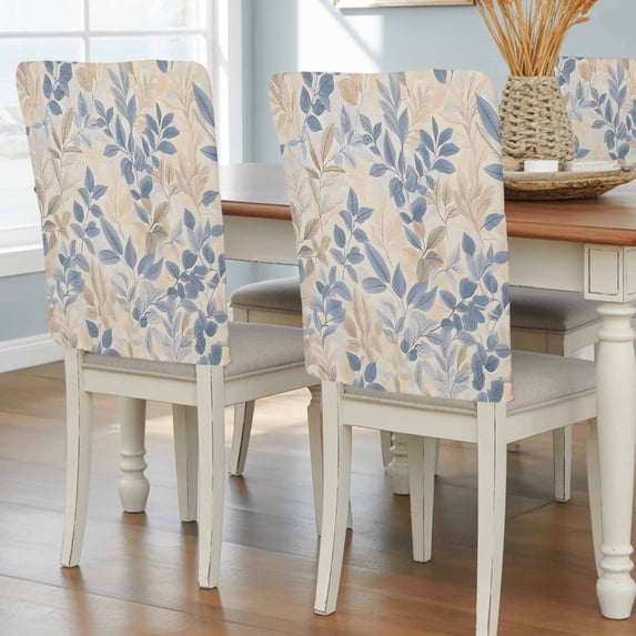 Blue Yellow Botanical Chair Back Covers, Vintage Spring Summer ...