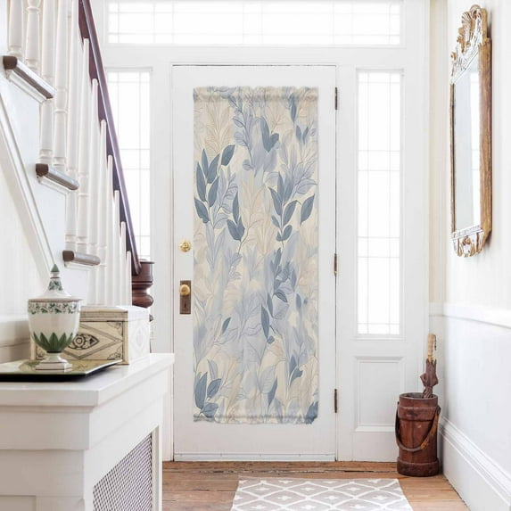 Blue Yellow Botanical Door Curtains for Door Window, French Sidelight ...