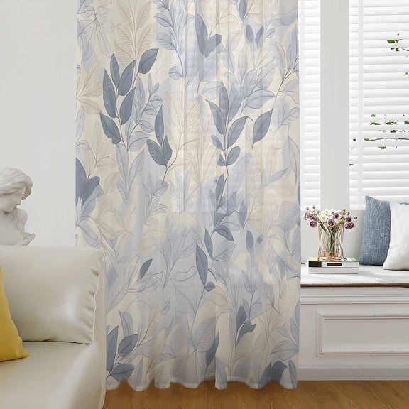 Sage Green Eucalyptus Semi Sheer Curtains Drapes for Living Room ...