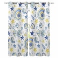 Blue Yellow Conch Blackout Curtains for Bedroom/Living Room, Thermal ...