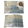 Blue Yellow Cotton Linen Placemats Set of 2, Abstract Mottled Modern ...