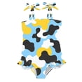 Blue Yellow Cow Pattern Girls' One-Piece Swimsuit Bowknot Tie Shoulder ...