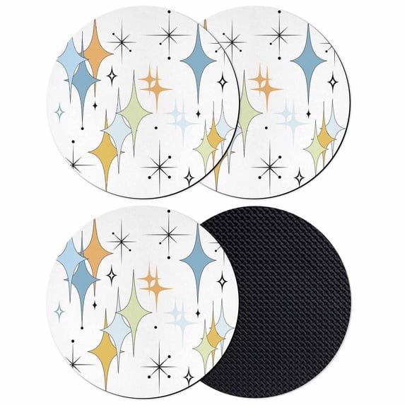 Blue Yellow Diamond Coasters Set of 4, Absorbent Coasters for Drinks ...