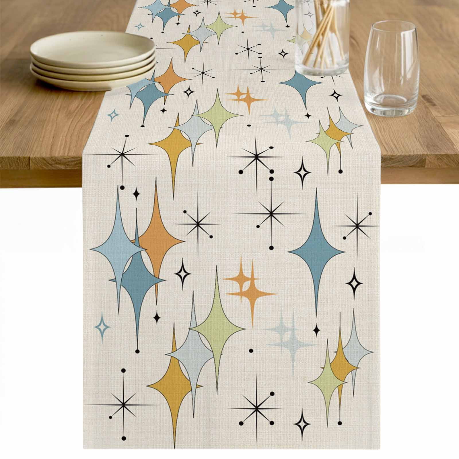 Blue Yellow Diamond Table Runner 108 Inches Long Farmhouse Dress ...