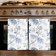 Blue Yellow Floral Kitchen Towels Set of 3, Spring Birds Garden ...